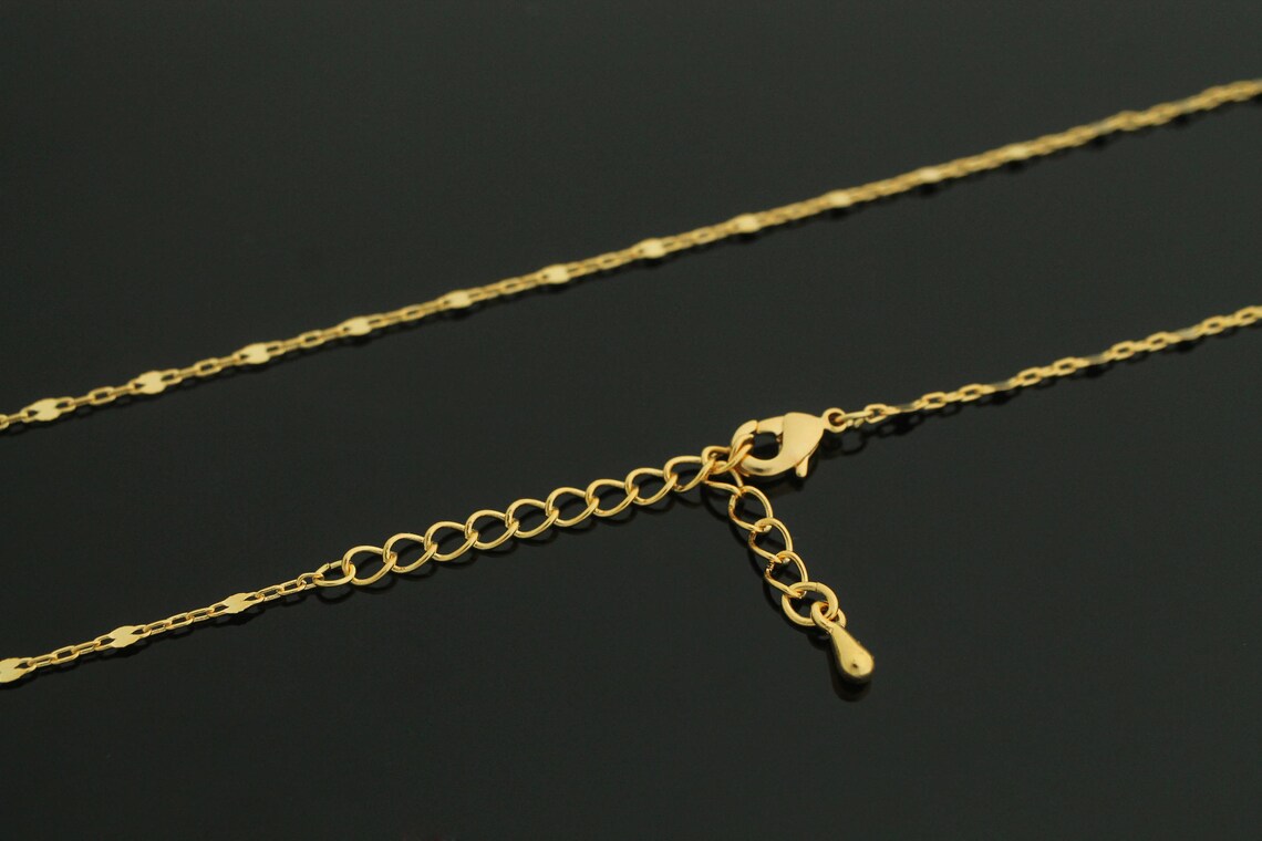 Hammered link pre-made chain for charms N2305-G1 Nickel | Etsy