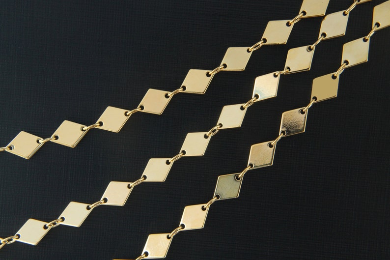 Handmade chain Nickel free CJ21-09 1m 9x6mm 16K gold | Etsy