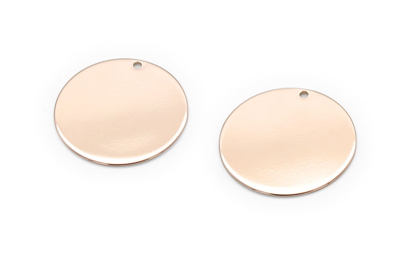 Coin Disc B15-P2 2 Pcs 30mm 1mm Thick Rose Gold Plated - Etsy