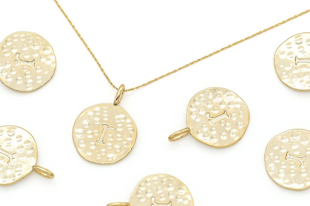 Alphabet on Hammered Coin, Alphabet R, AR-G19, 1 Piece, 24x18mm, 4x2mm ...