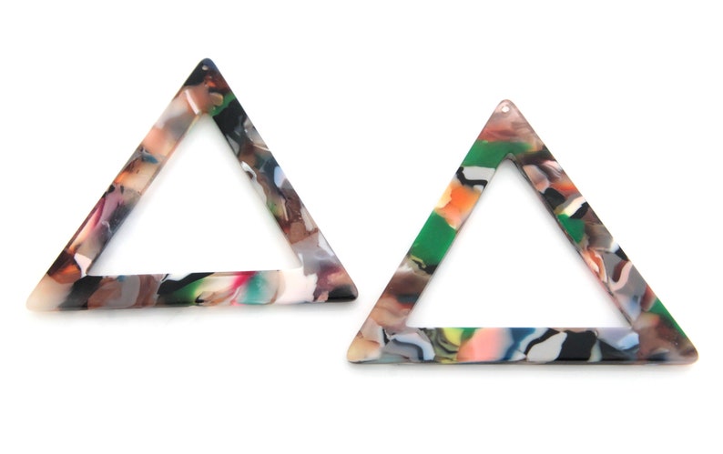 Acetate Celluloid Triangle Ring Pendant W/ 1.2mm Hole on Top, M11-R7, 2 ...