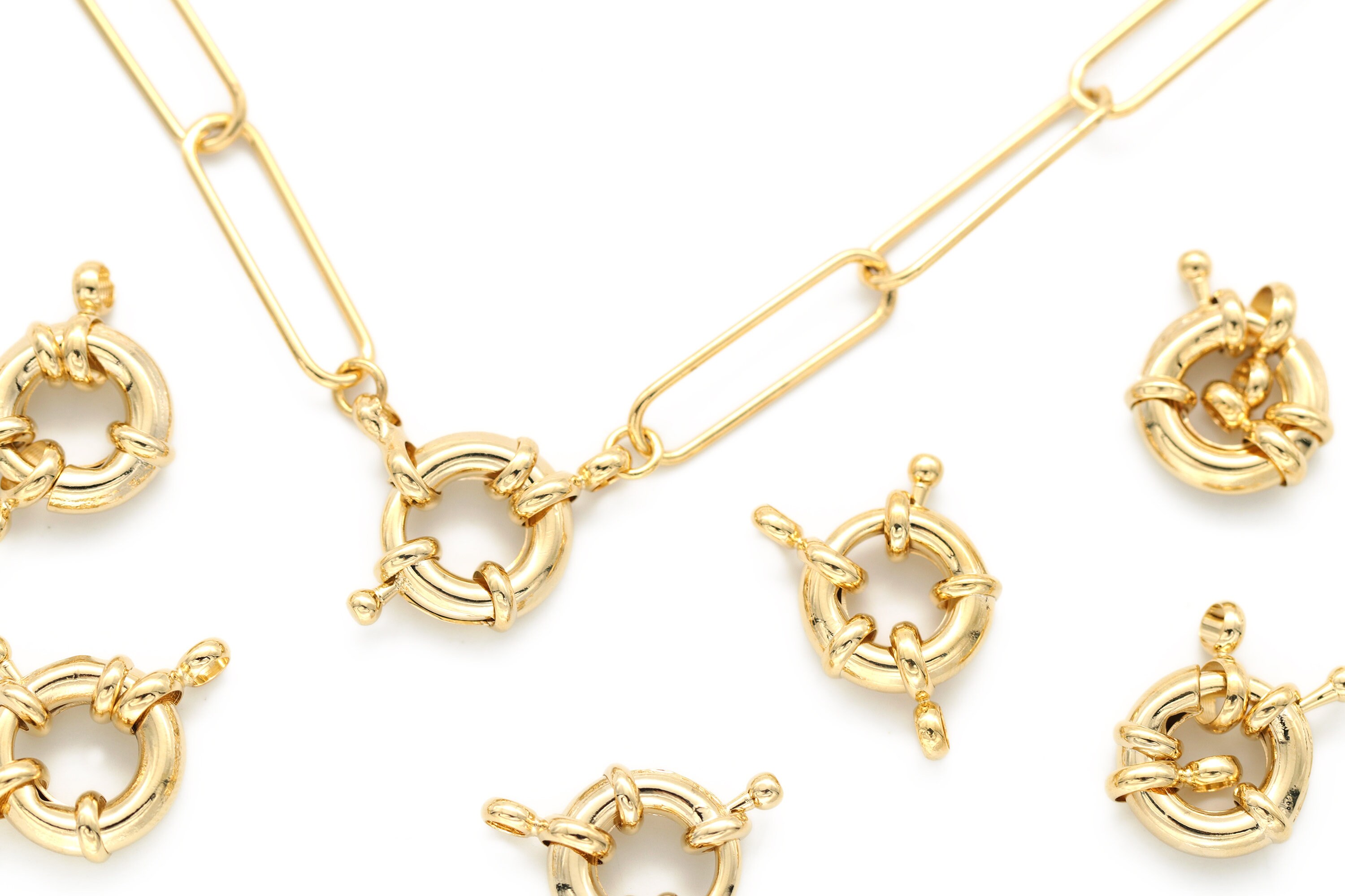 13mm Nautical Clasp S84-G8 2 pcs 16K gold plated brass | Etsy