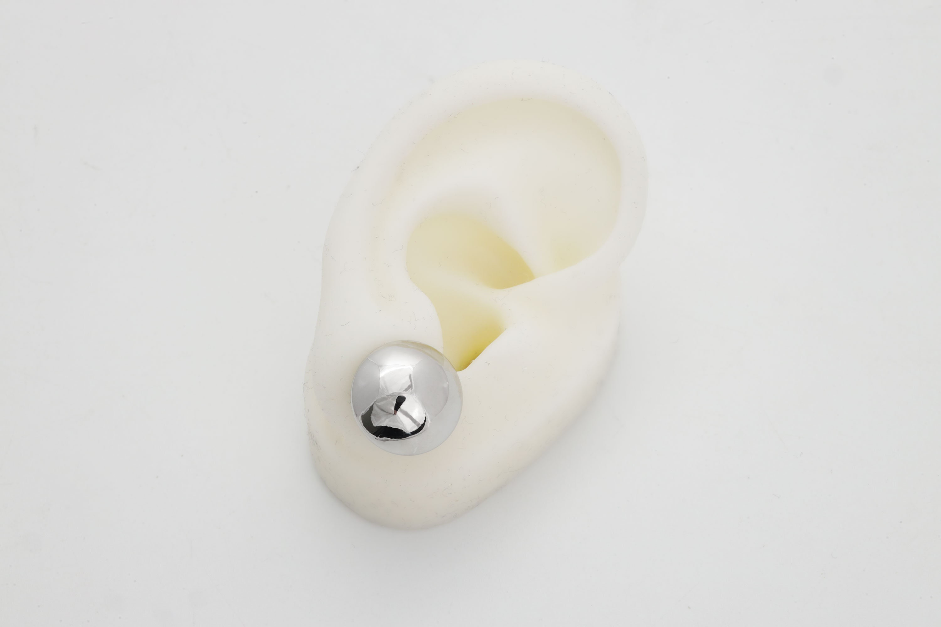 Bulging Half Ball Post W/ Link (L), Nickel Free, Diameter 15mm, Rhodium ...