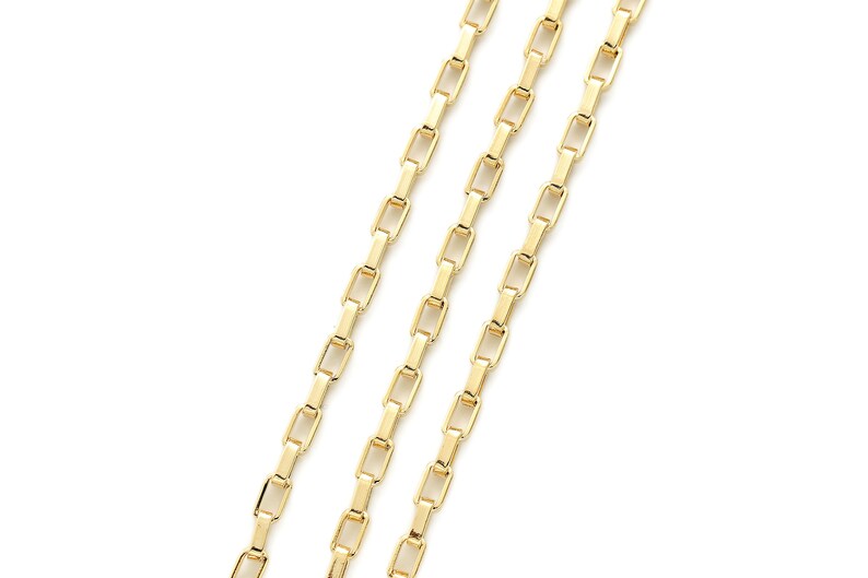 Bold Rectangle Link Chain CJ47-08 1m 5x3mm 16K Gold Plated - Etsy