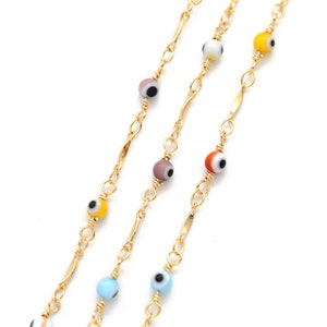 Acrylic Eye Ball Chain, CJ46-10, 1m, Eye Ball Size 4mm, 16K Gold Plated ...