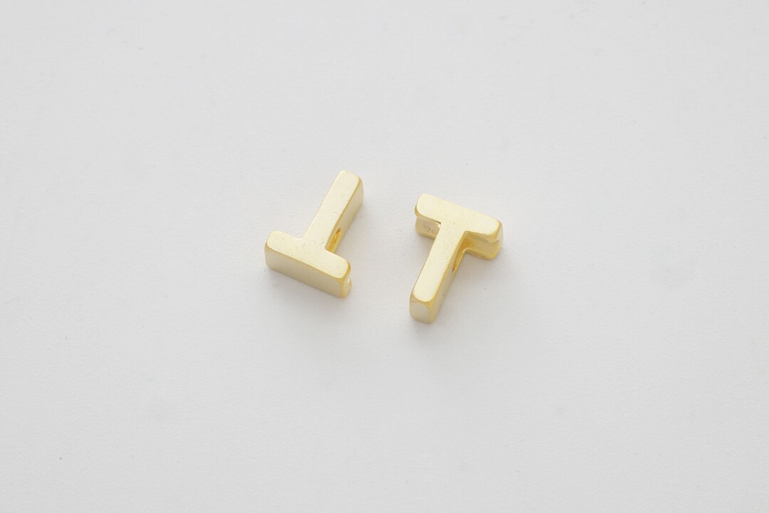 Alphabet T, AT-G11, 2 Pcs, 8.1x6.4x4.1mm, Hole Size 2.1x3.2mm, Capital ...
