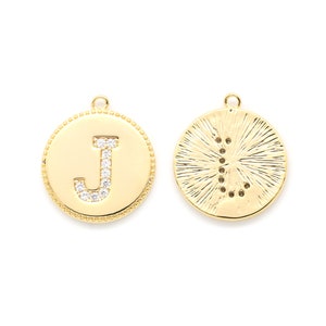 Coin Pendant Cubic Letter (large), Alphabet J, AJ-G16, 1 Piece, 21x2mm ...