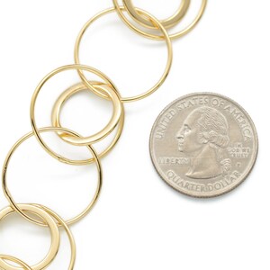 Circle Linked Chain, CJ45-10, 1m, 16K Gold Plated Copper Brass, Nickel ...