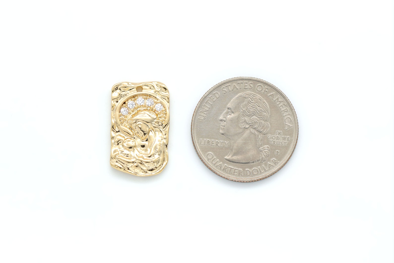 The Virgin and Child Rectangle Pendant, Q7-P2, 1 Piece, 21x13mm, 0.5mm ...