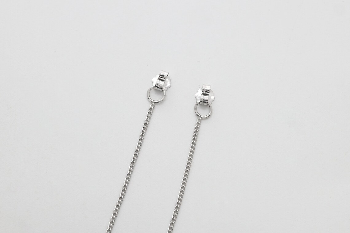 Back Stopper W/ Chain & Stick S59-P2R 2pcs Rhodium Plated | Etsy