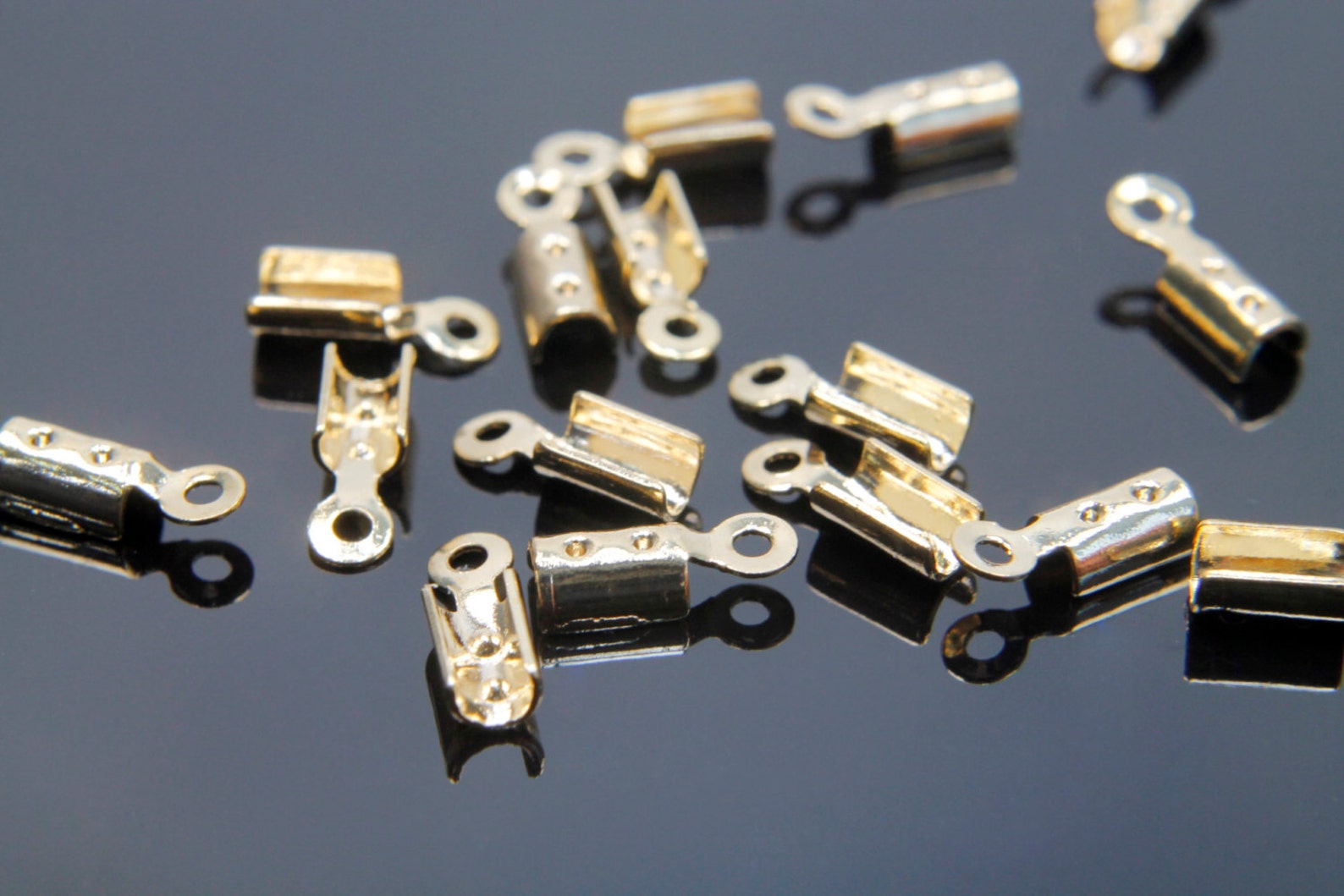 C cap 3x5mm excluding loop 16K gold plated brass Nickel | Etsy