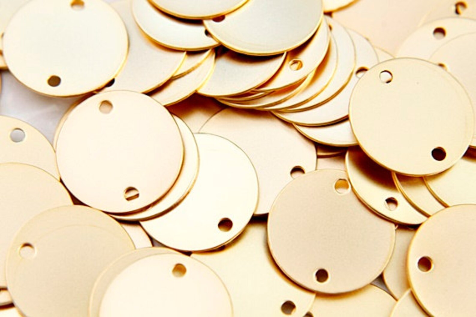 Coin Disc, B4-G2, 10 Pcs, 2 Holes, 12mm, Matte Gold Plated Brass ...