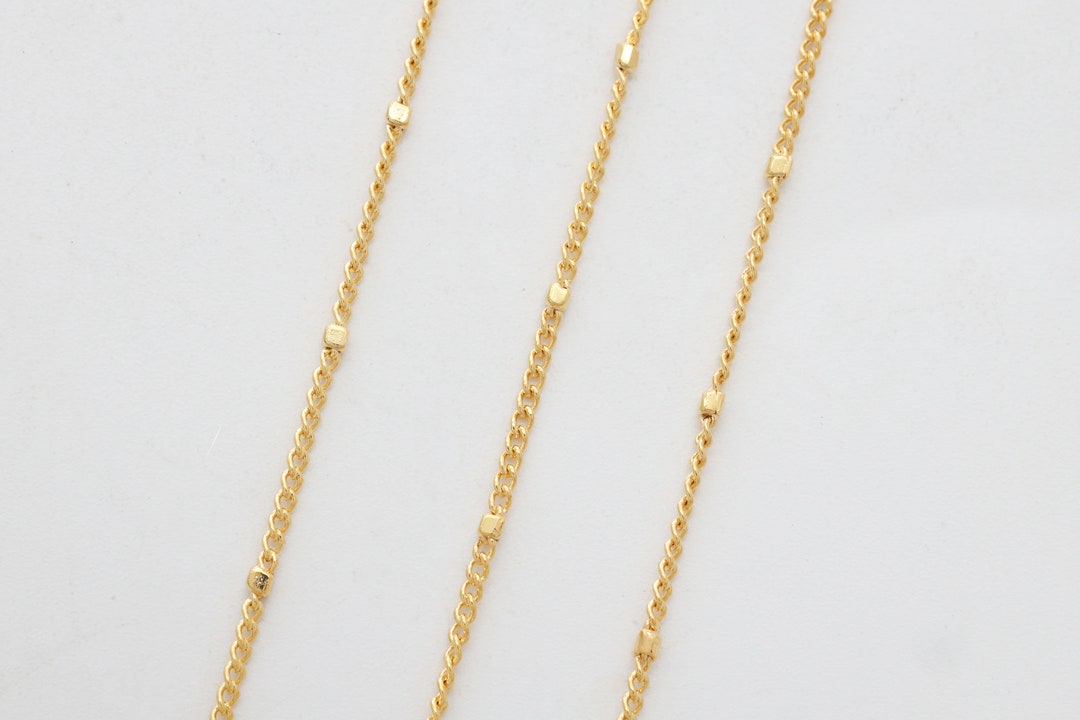 Decorative Dot Chain, Nickel Free, CJ28-08, 1 Meter, 16K Gold Plated ...