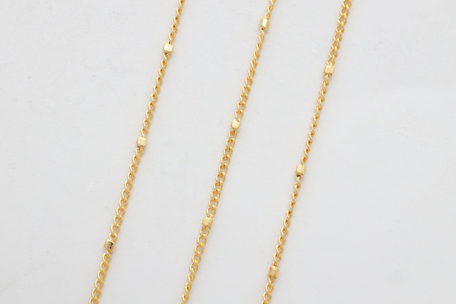 Decorative Dot Chain, Nickel Free, CJ28-08, 1 Meter, 16K Gold Plated ...