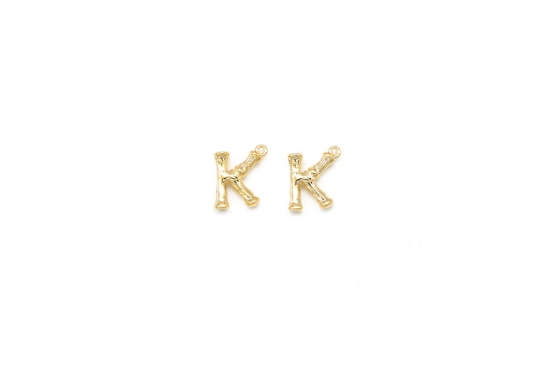 2 Pcs Bamboo Rustic Style Letter K Alphabet Pendant Initial - Etsy
