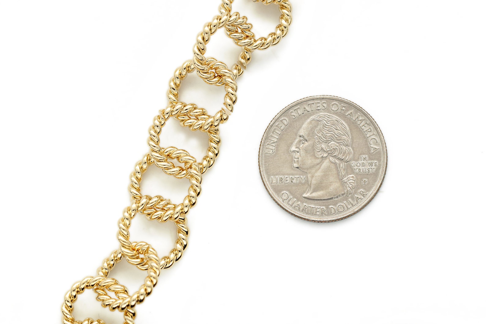 Fancy Ring Link Chain CJ49-06 1m Ring 14mm 16K Gold Plated | Etsy