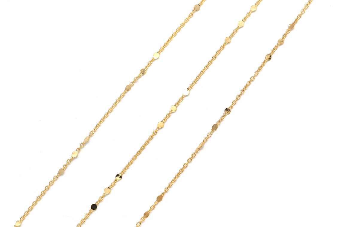 Hammered Dot Cable Chain CJ43-02 Nickel Free 1 Meter 16K | Etsy