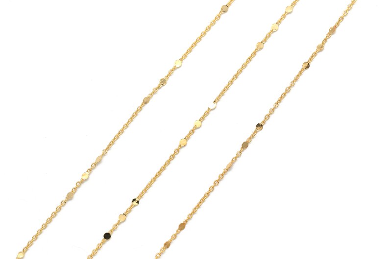 Hammered Dot Cable Chain, CJ43-02, Nickel Free, 1 Meter, 16K Gold ...