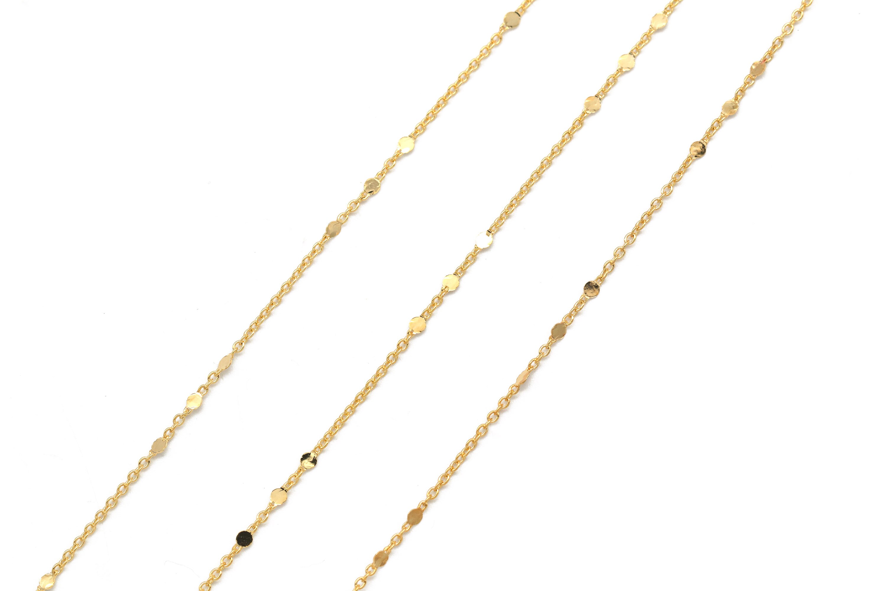 Hammered Dot Cable Chain CJ43-02 Nickel Free 1 Meter 16K | Etsy