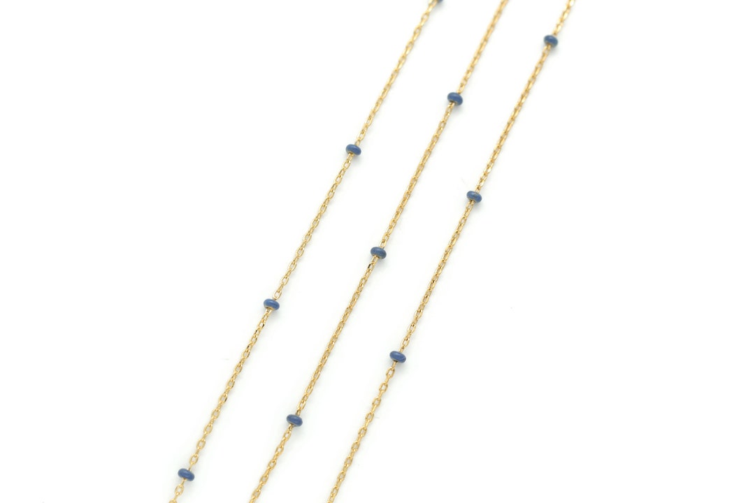 Epoxy Ball Chain, CJ47-02, 1 Meter, Epoxy Ball 1.5mm, 16K Gold Plated ...