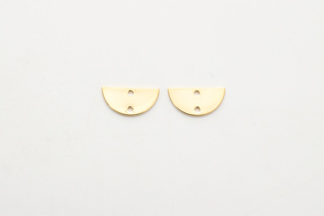 Half Coin Connector, T72-G6, 2 Pcs, 16K Gold Plated Brass, Nickel Free ...