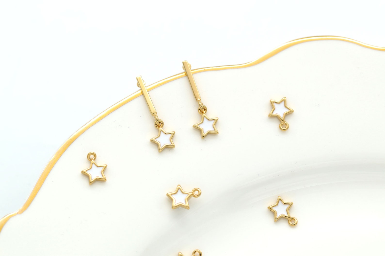 Neon Epoxy Mini Star Charm, N43-G6, 2 Pcs, 6x4mm Including 0.7mm Loop ...