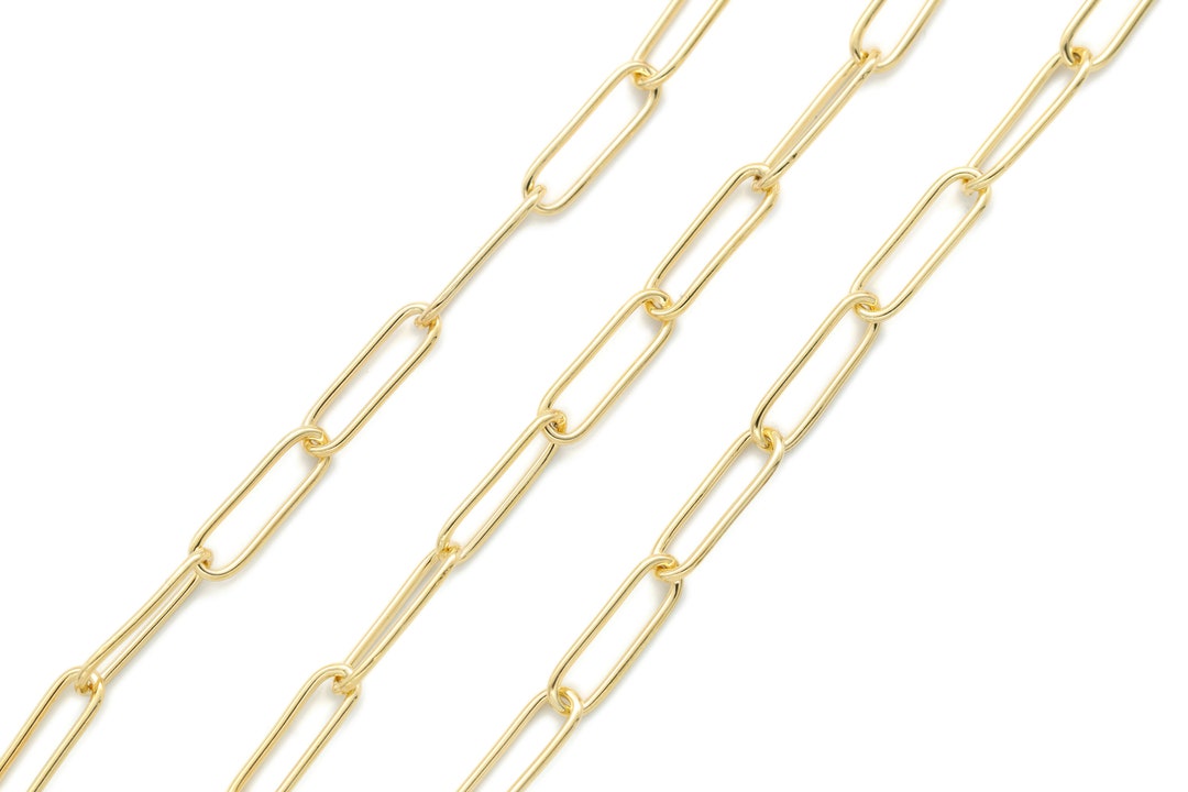 Small Cable Chain, Nickel Free, CJ41-09, 1 Meter, 15x5mm Link, 16K Gold ...