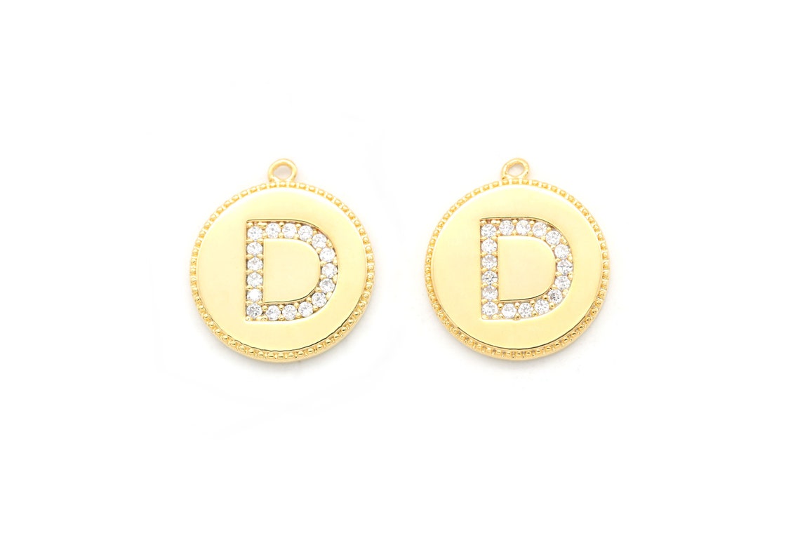 Coin Pendant Cubic Letter (large), Alphabet D, AD-G16, 1 Piece, 21x2mm ...