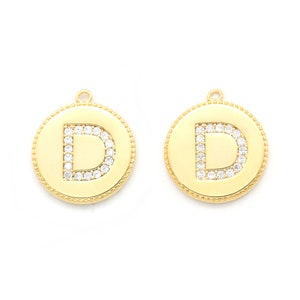 Coin Pendant Cubic Letter (large), Alphabet D, AD-G16, 1 Piece, 21x2mm ...