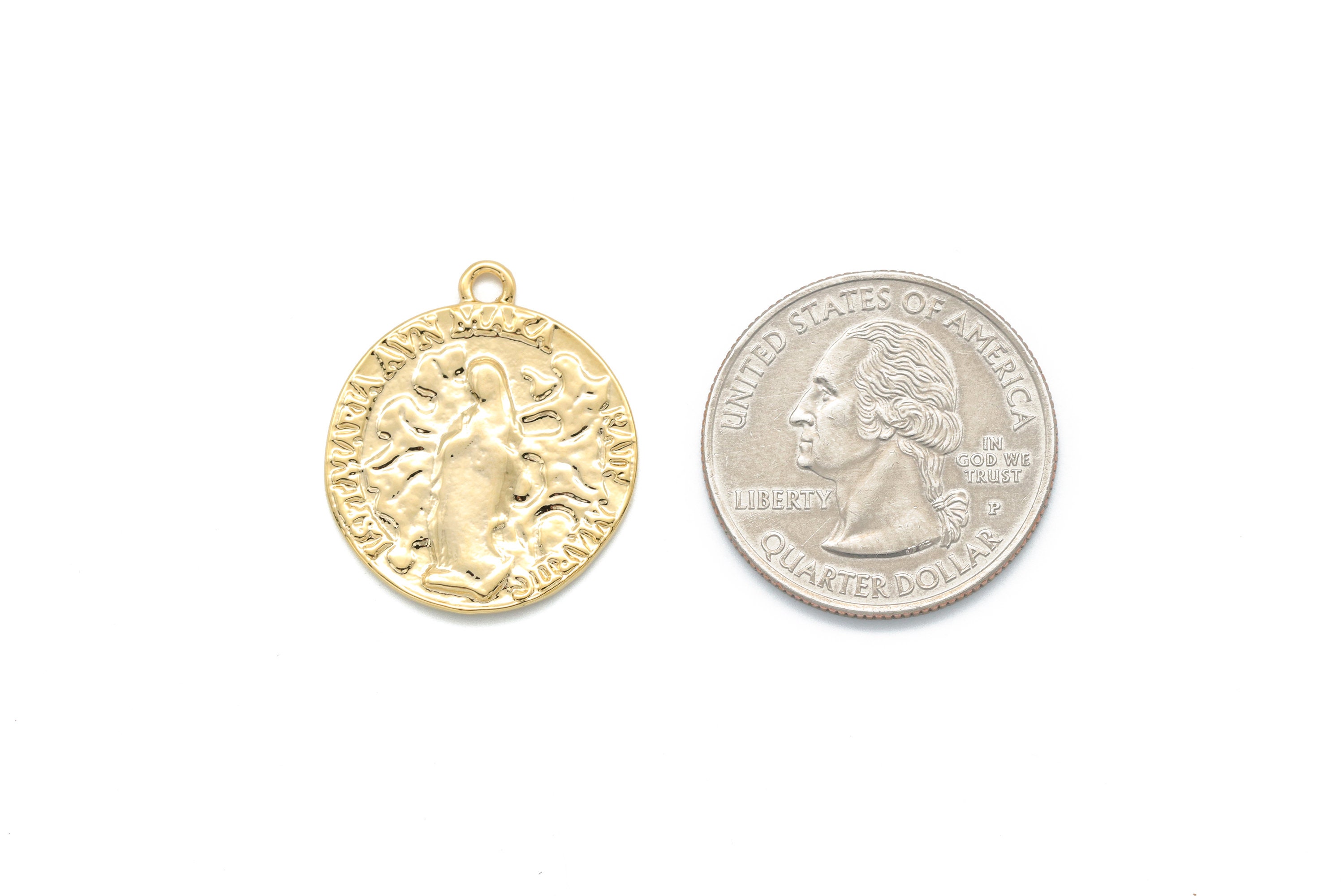 Virgin Mary Coin Pendant Q6-R9 1 piece Nickel free 21mm | Etsy