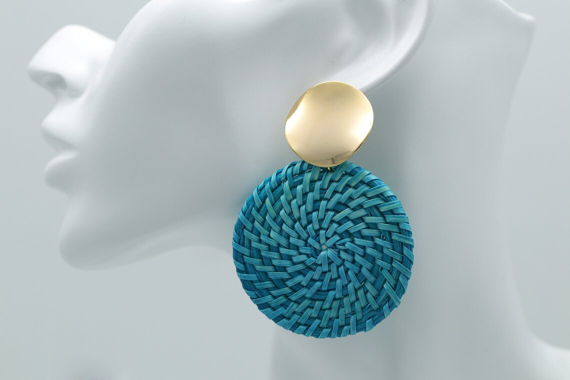 PENDANT ONLY Rattan Color Wood Big Round Pendant V1-P3 2 - Etsy