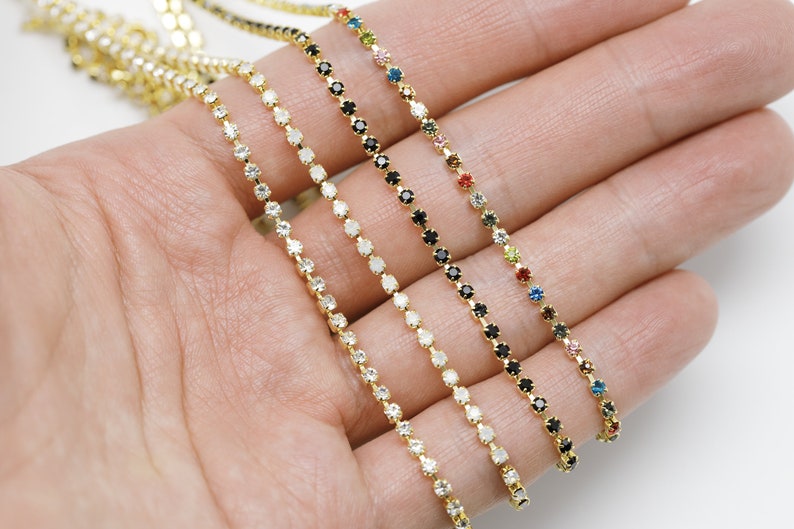 Dainty Cubic Chain Brass CZ Nickel Free Necklace Making - Etsy