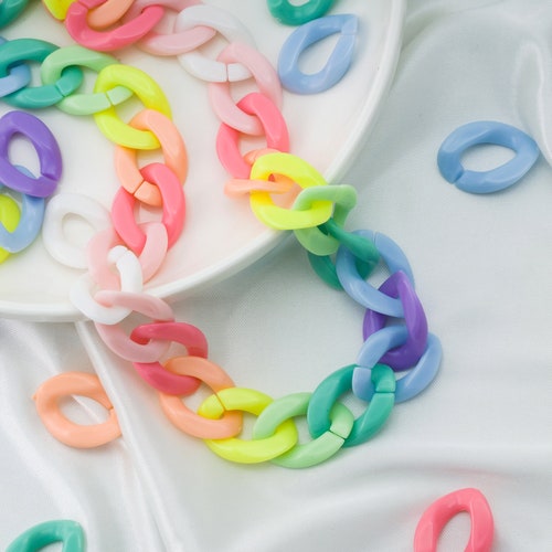 100pcs Acrylic Chain Links Open Link Size 23mmx17mm Plastic | Etsy