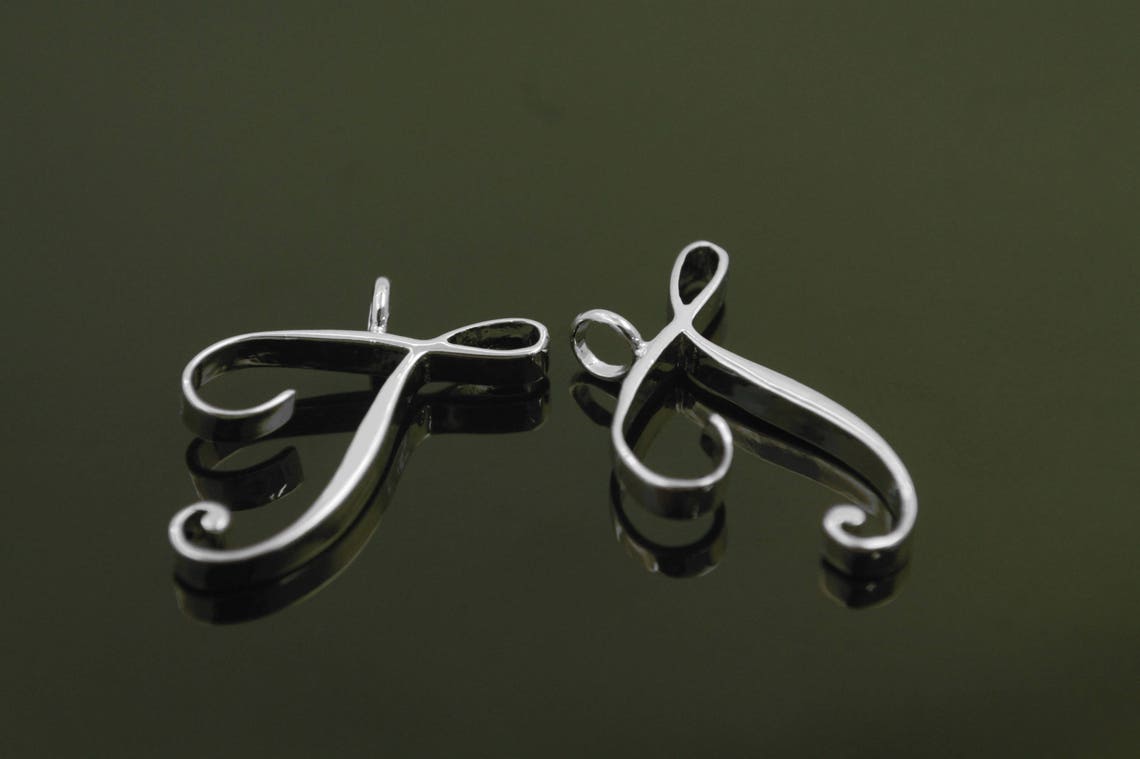 Alphabet T With Link AT-R8 Nickel Free 2 Pcs 20x20mm 3mm | Etsy