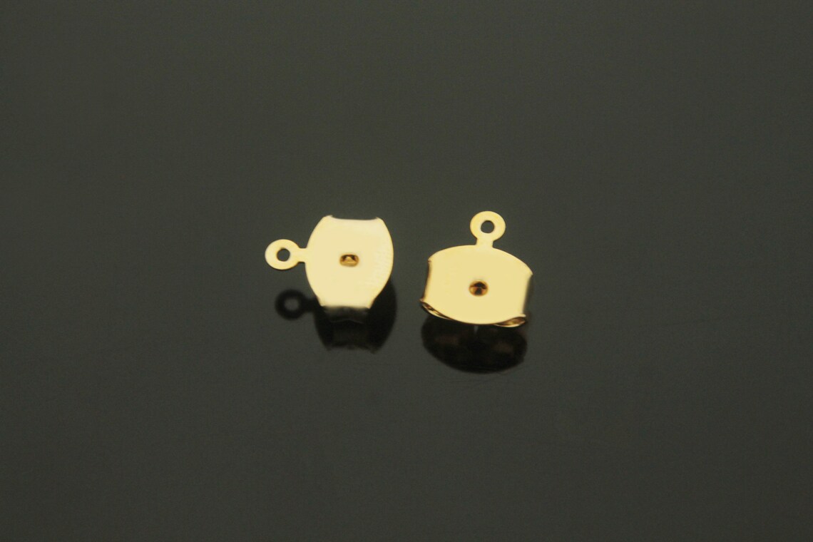 Earring back stopper w/ link horizontal Nickel free 16K | Etsy