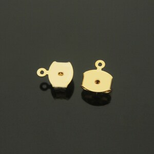 Earring Back Stopper W/ Link (horizontal), Nickel Free, 16K Gold Plated ...