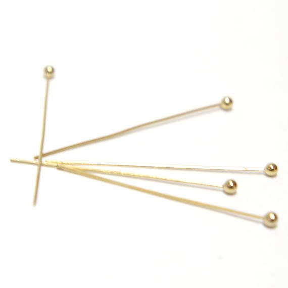 Ball pin Ball head pin 0.5x32mm 16K gold plated brass | Etsy