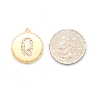Coin Pendant Cubic Letter (large), Alphabet Q, AQ-G16, 1 Piece, 21x2mm ...