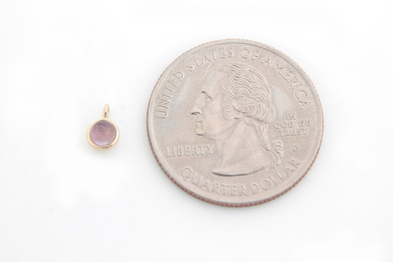 Round Gemstone Charm Amethyst N36-R6 2 pcs 4mm 1 open | Etsy