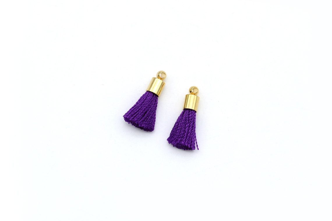Thread Tassel small 17mm Z5-R5 2 pcs Violet Color 16K | Etsy