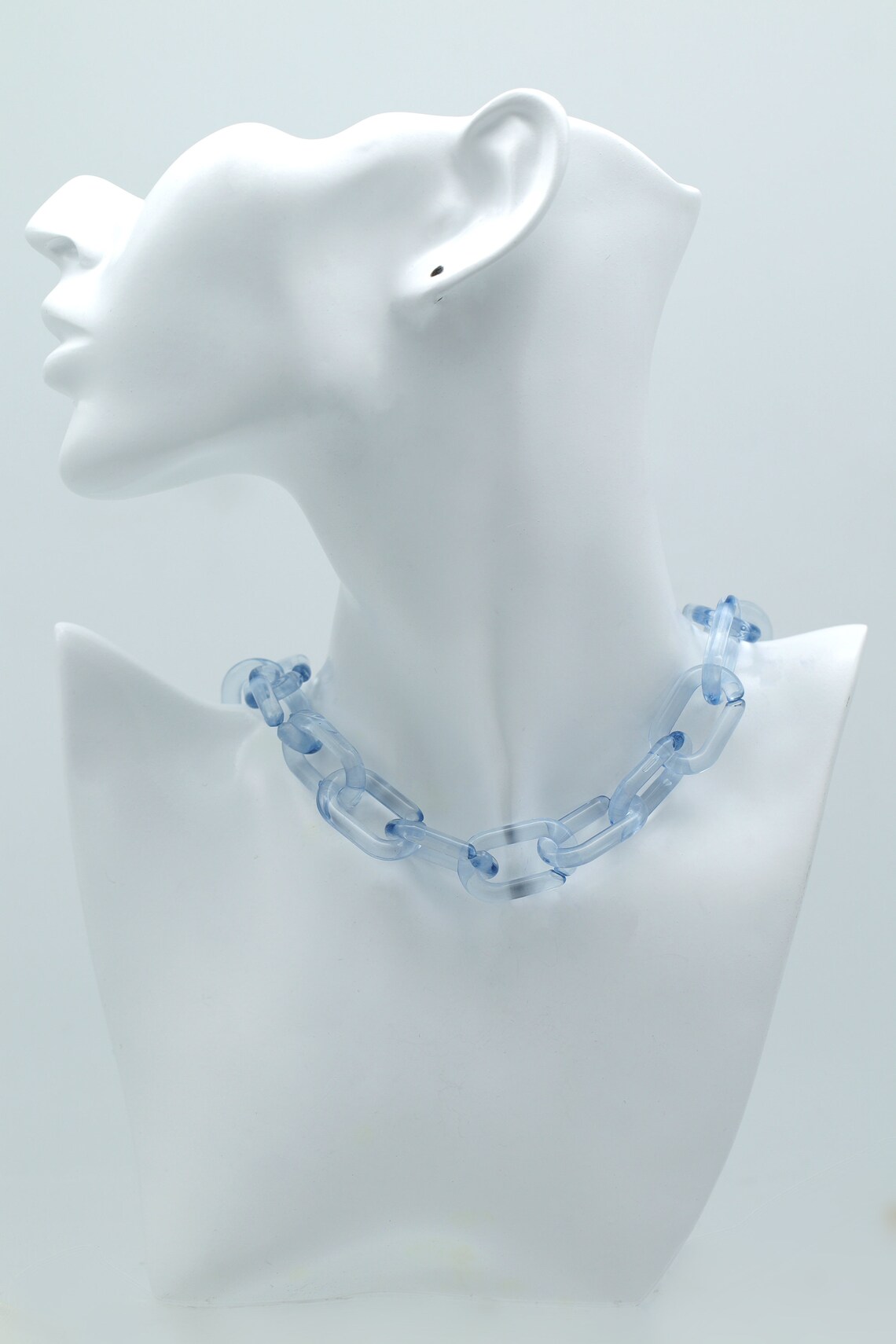 CHAIN ONLY, Light Blue Acrylic Oval Chain, O3-G15, 1 Meter, Open Link ...