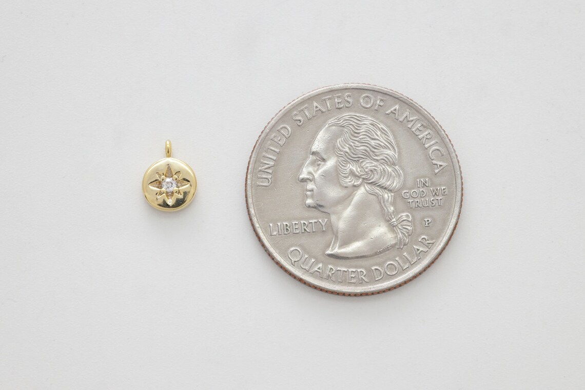 2 Pieces Star Cubic Coin Charm Nickel Free N29-G2 6x2mm - Etsy