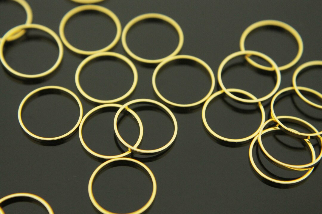 Ring Charm, G3-G3, 30 Pcs, 11mm Outer, 10mm Inner, 1.0x0.5mm Thick, 16K ...