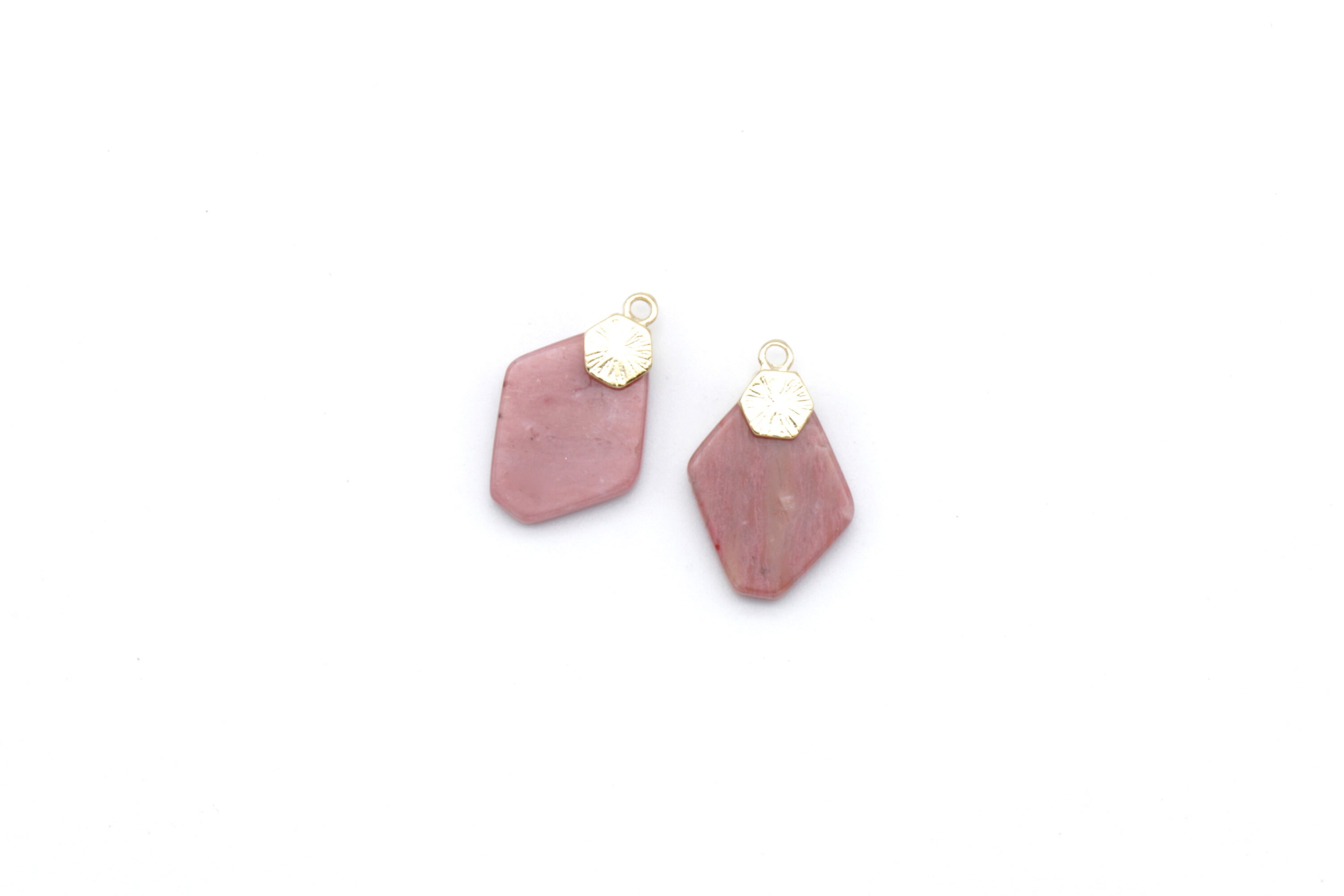 Rhombus Gemstone Charm, Red Wood Line, N41-G3, 2 Pcs, 14x11mm, 2mm ...