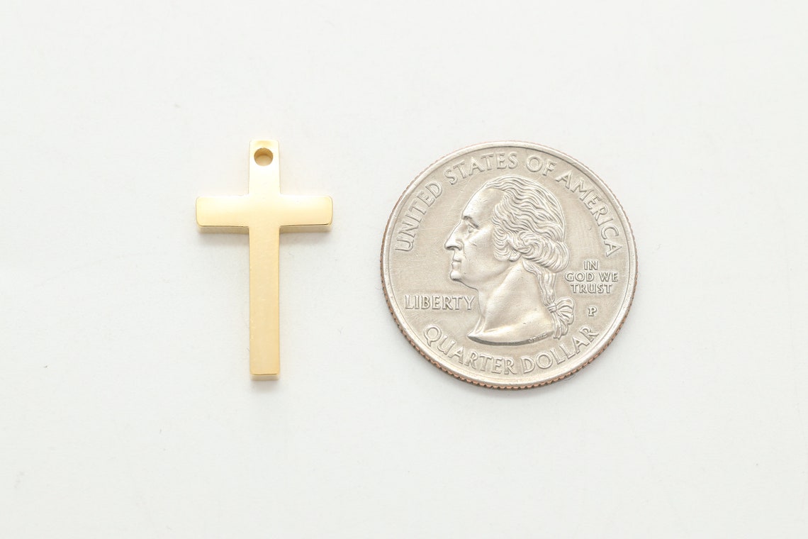 Cross Pendant With a Hole From Front to Back S31-G2 2 Pcs | Etsy
