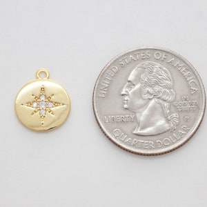 Compass Coin W/ Cubic, N23-G7, Nickel Free, 2 Pieces, 12mm, 16K Gold ...
