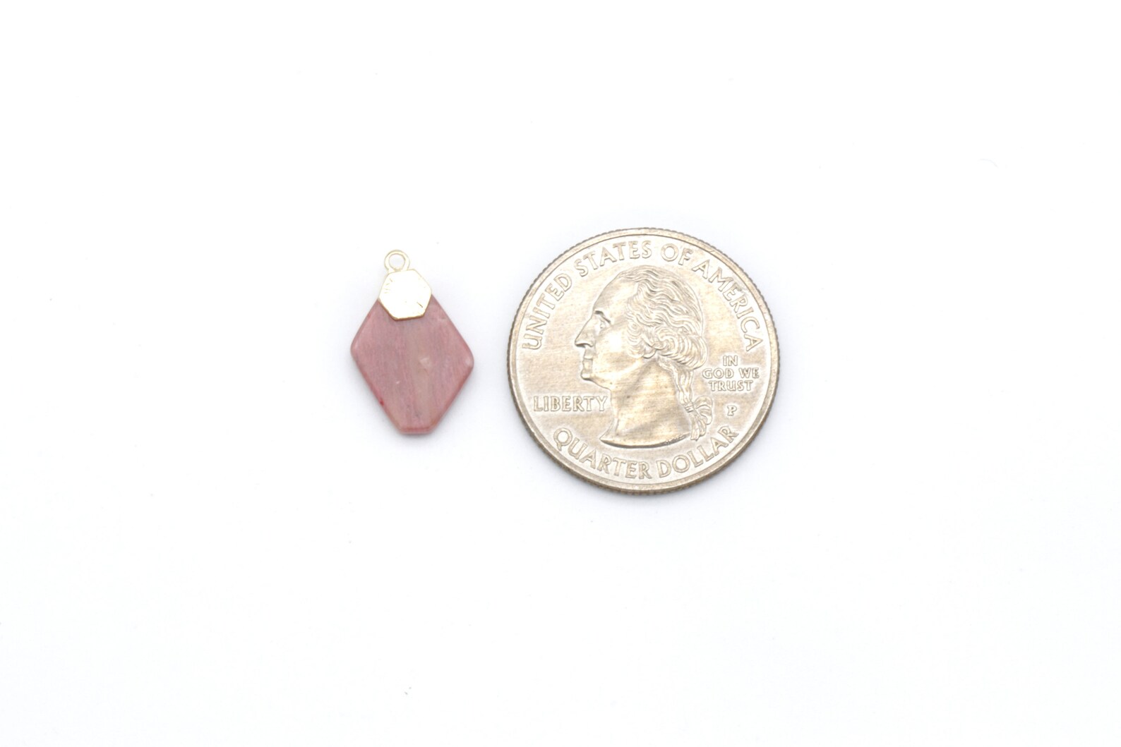 Rhombus Gemstone Charm, Red Wood Line, N41-G3, 2 Pcs, 14x11mm, 2mm ...