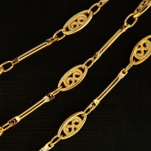 Chain BS6118 CJ09-01 1m Design chain 16K gold plated | Etsy