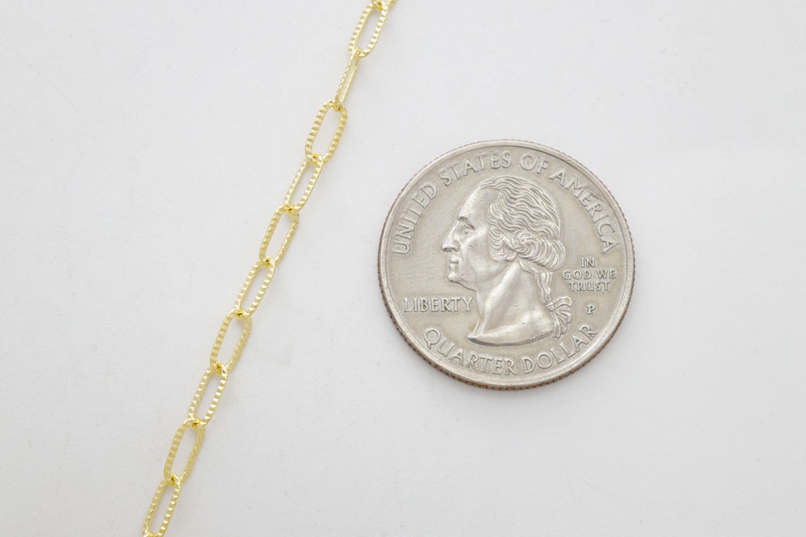 Patterned Rectangle Chain CJ41-02 1m 6x2.5mm Link Nickel | Etsy