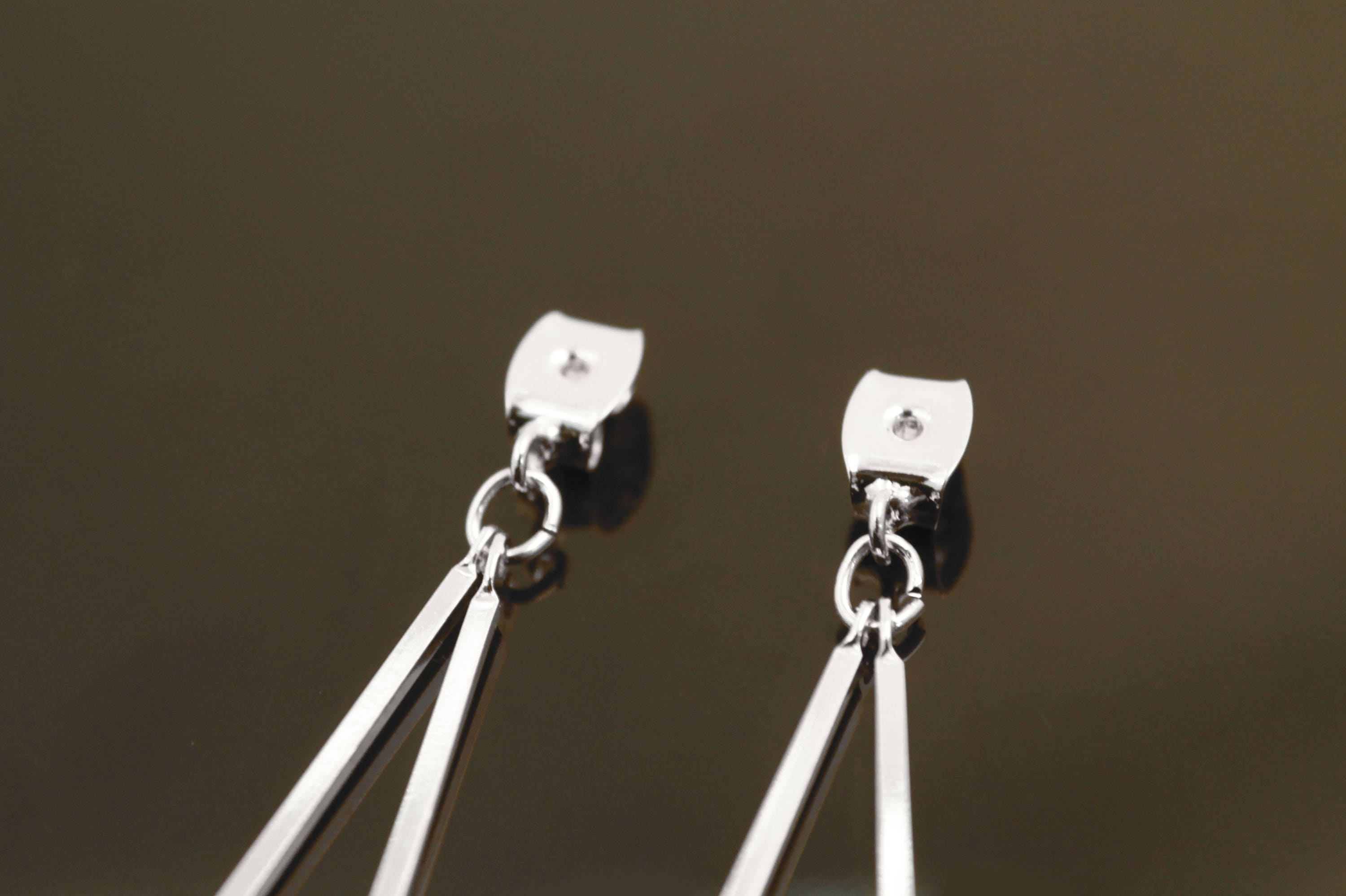 Double Bar Ear Back, T57-R1, Nickel Free, 2pcs, Total Length 50mm, 1mm ...